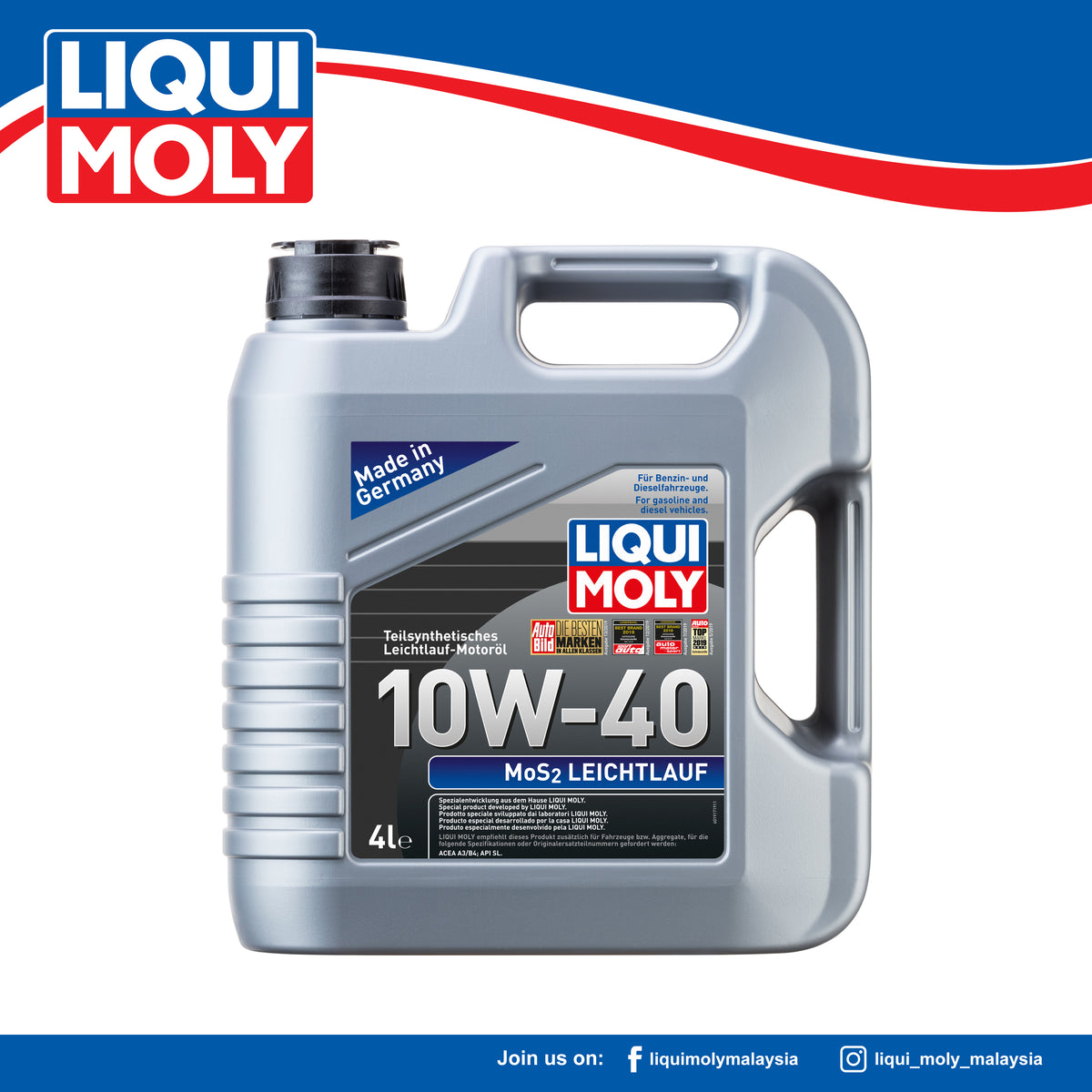 LIQUI MOLY MOS2 LEICHTLAUF 10W 40 4 LITER 6948 Liqui Moly Malaysia